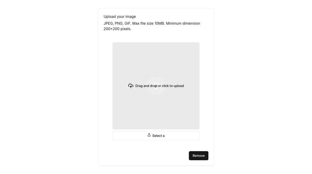 image upload component using shadcn and nextjs | A shadcn/ui and v0 generation - v0