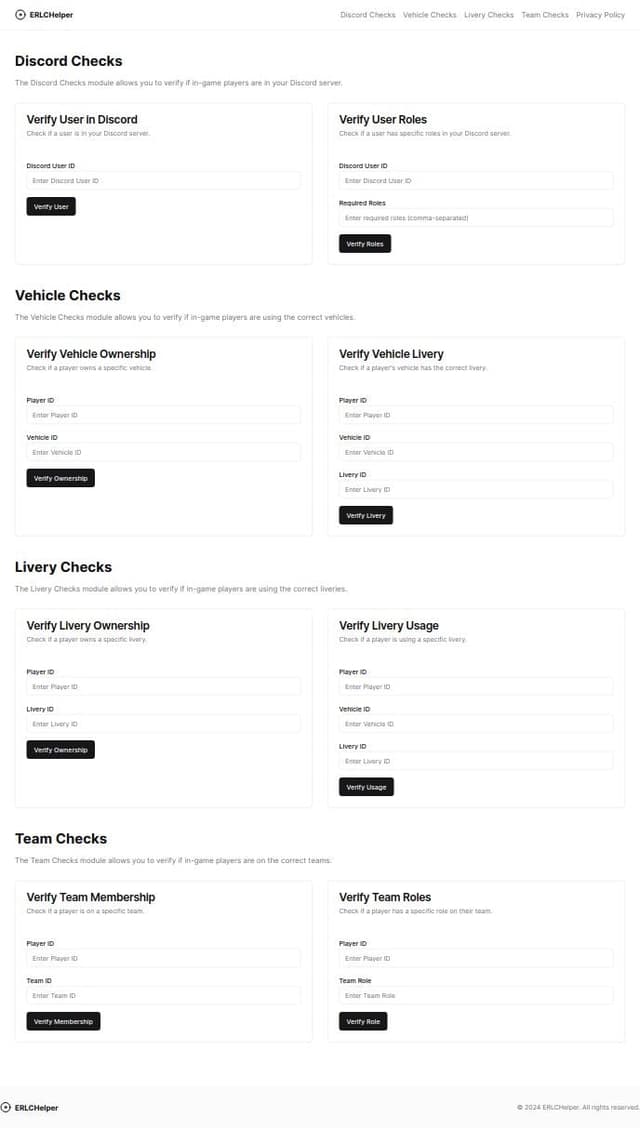 documentation site for the discord bot named ERLCHelper that assists ...