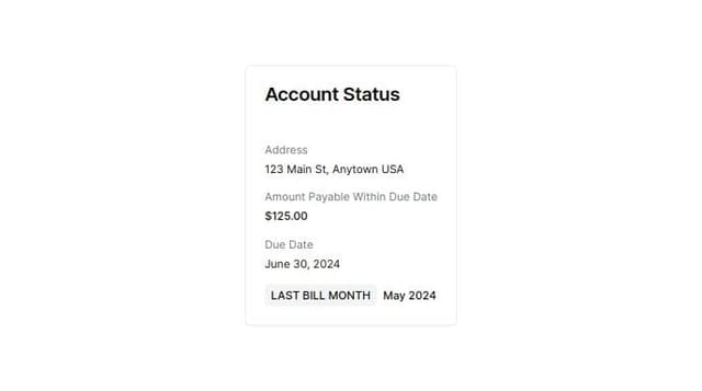 an Account-Status card for mobile app, with heading Account-Status and ...