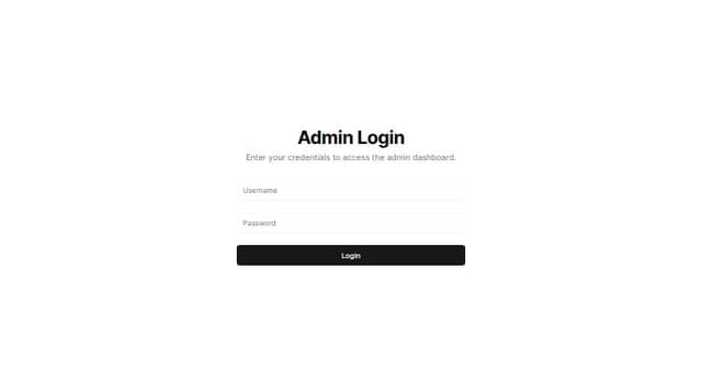A Admin Login Page that accepts username and password to login | A ...