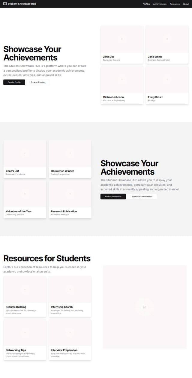 The Student Showcase Hub is a specialized platform where students can ...