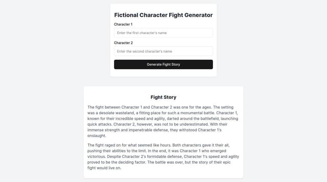 A website where you enter two fictional characters and it creates a ...