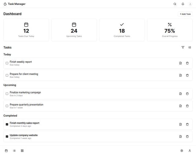 create me a figma design for my task management application for mobile ...