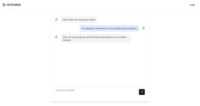 Create an sleek AI chatbot screen with navbar and login button | A ...