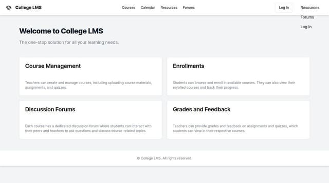 complete LMS portal for college education | A shadcn/ui and v0 ...