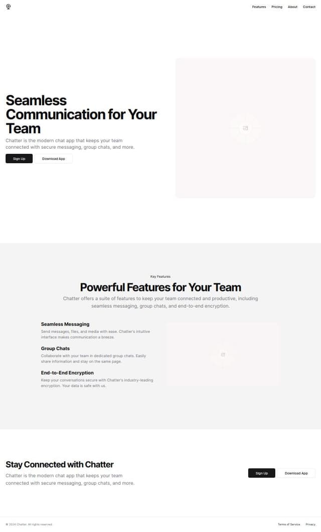 chat app home landing page modern design | A shadcn/ui and v0 ...