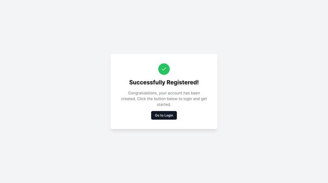 i ant to create a webpage for the user whrn they sign up successfully ...