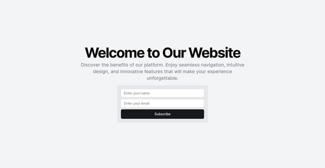 A landing page hero section with a heading, leading text and an opt-in ...