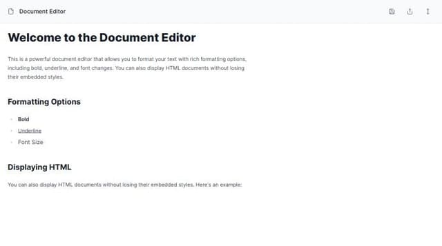 A doc editor with all the google doc capabilities, such as bolding ...