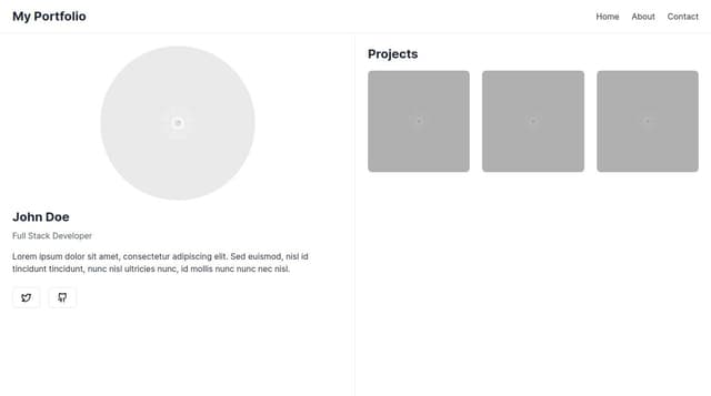 Front-end portfolio page in book form, one page form | A shadcn/ui and ...