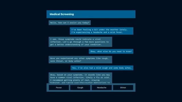 A chat interface between a human and a AI assistant for medical ...