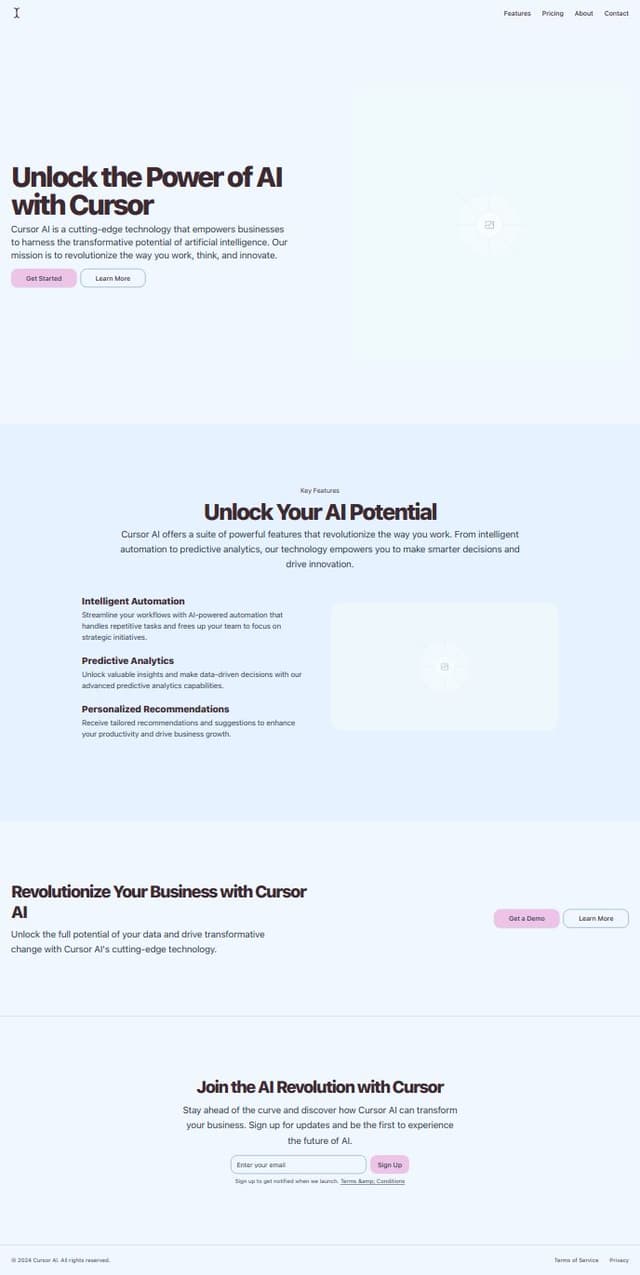 Cursor AI website UI | A shadcn/ui and v0 generation - v0