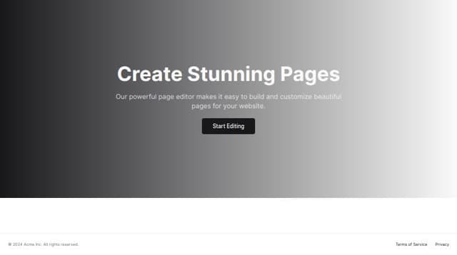 Can you create me a ladning page for my page editor with a simple call ...