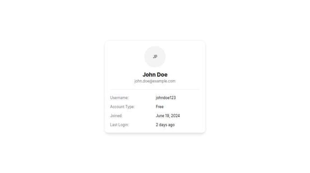 A minimal profile page with a profile picture and auth0 account ...