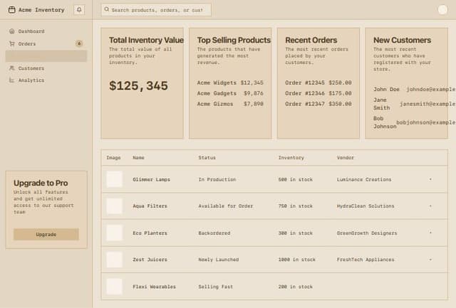 I want to generate the most user-friendly interface for an inventory ...