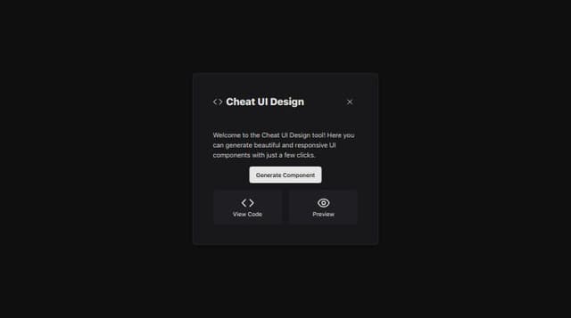 cheat ui design | A shadcn/ui and v0 generation - v0