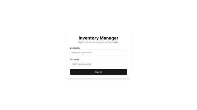 Create a simple Login screen for my inventory management app for mobile ...