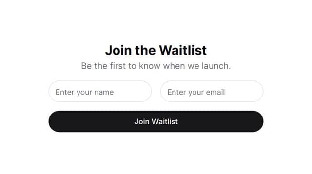 Create a waitlist join form. Make it inline. Rounded full. | A shadcn ...