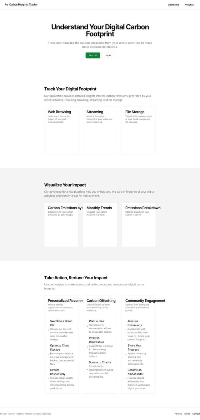 The Web-based Carbon Footprint Tracker for Digital Activities full ...