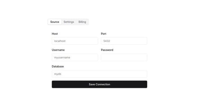 A child component that has three tabs at the tap for "Source ...