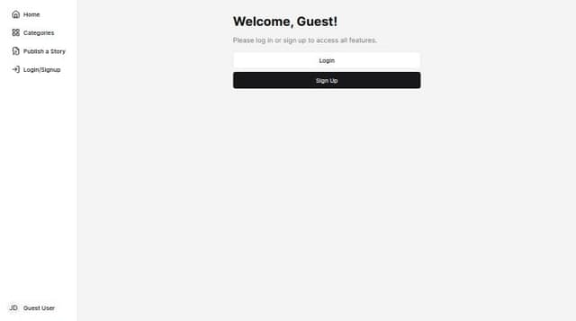 a guest login page with options at the side in vertical form saying ...