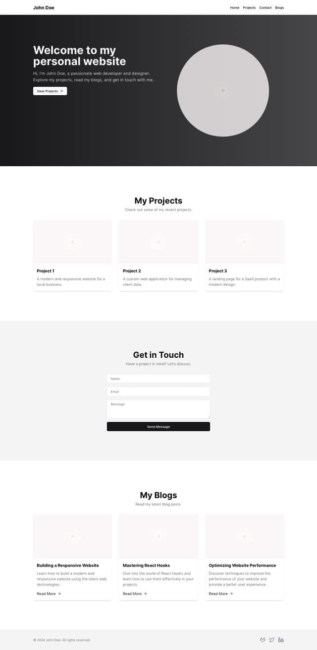 A personal website with good looking features and animation do in the ...