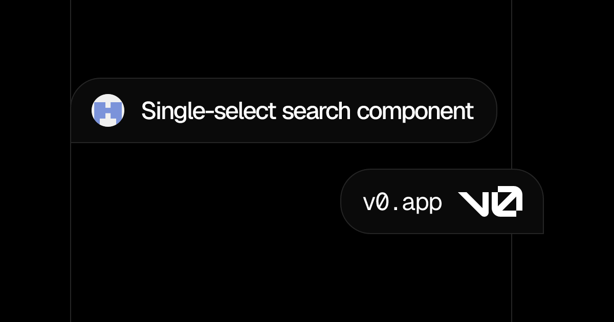 Single-select search component - v0 by Vercel