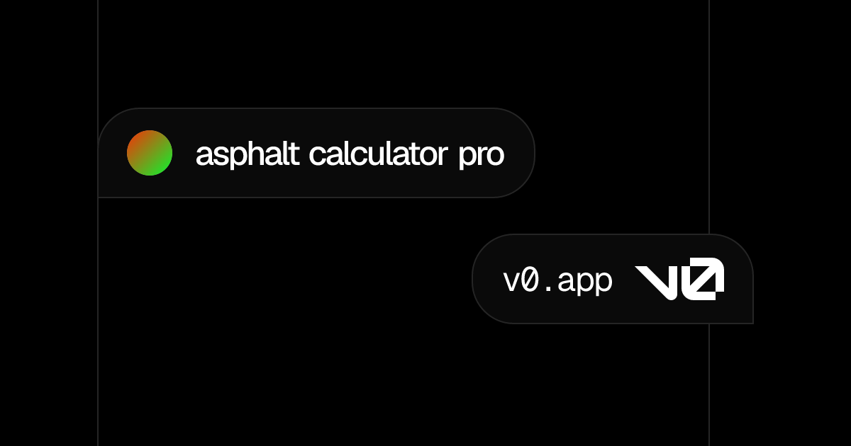 asphalt calculator pro - v0 by Vercel