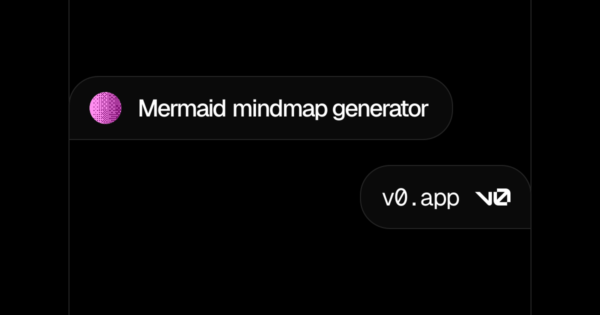 Mermaid mindmap generator - v0 by Vercel