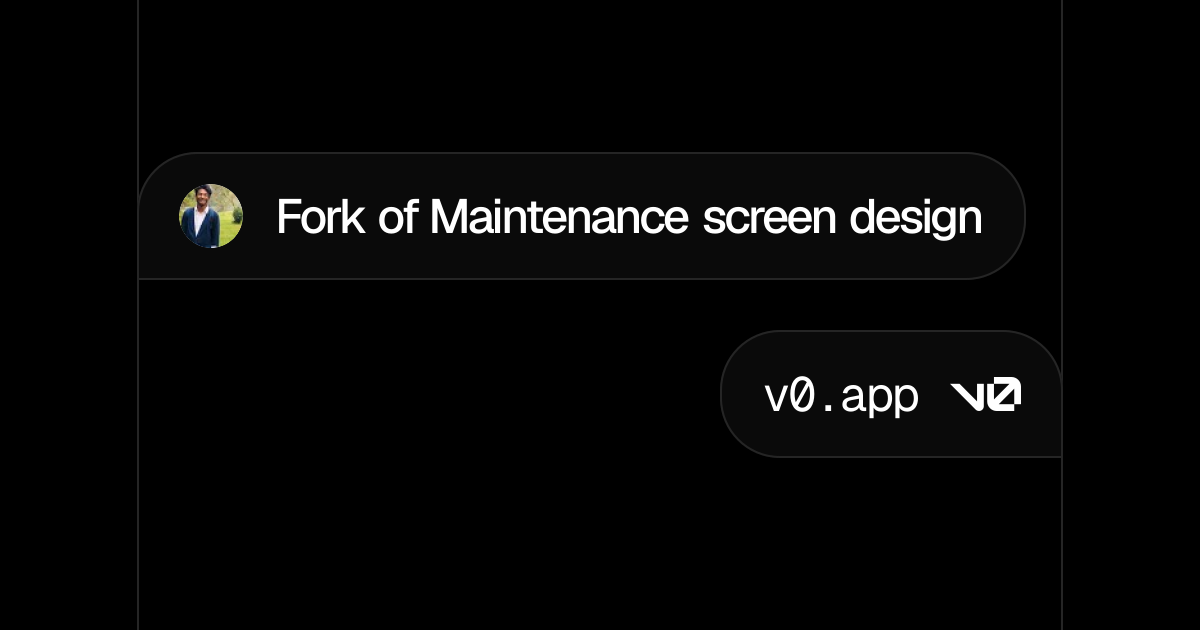 Fork of Maintenance screen design - v0 by Vercel