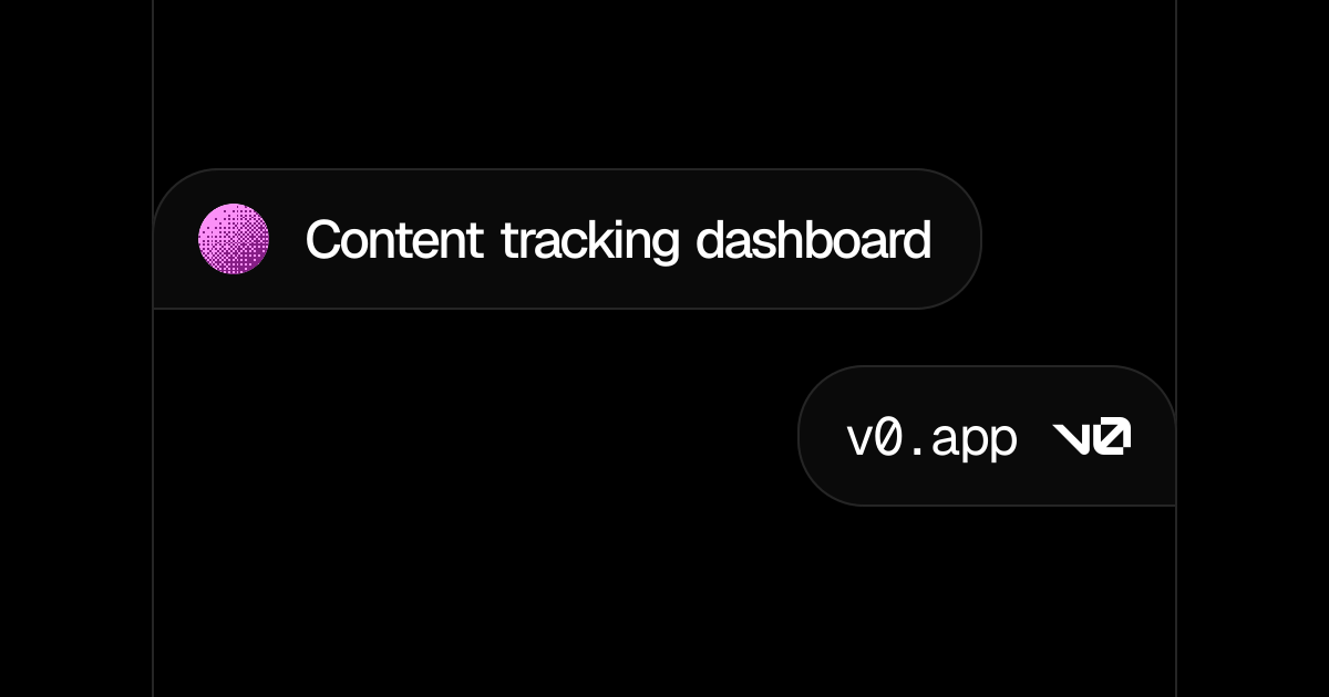 Content tracking dashboard - v0 by Vercel