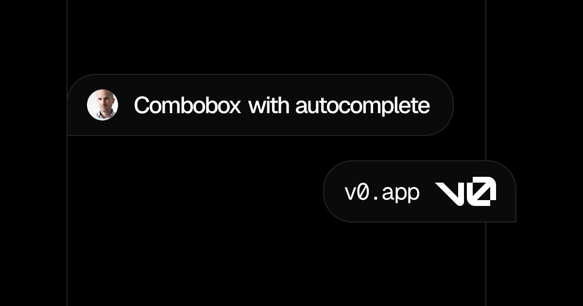 Combobox with autocomplete - v0 by Vercel