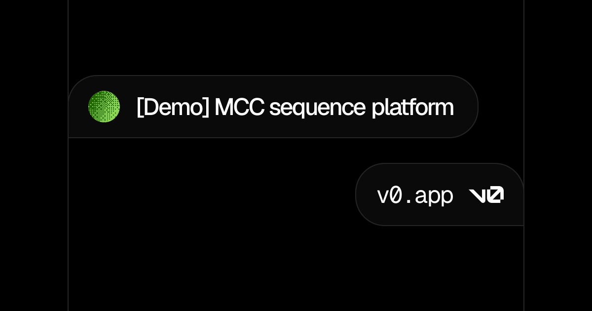[Demo] MCC sequence platform - v0 by Vercel