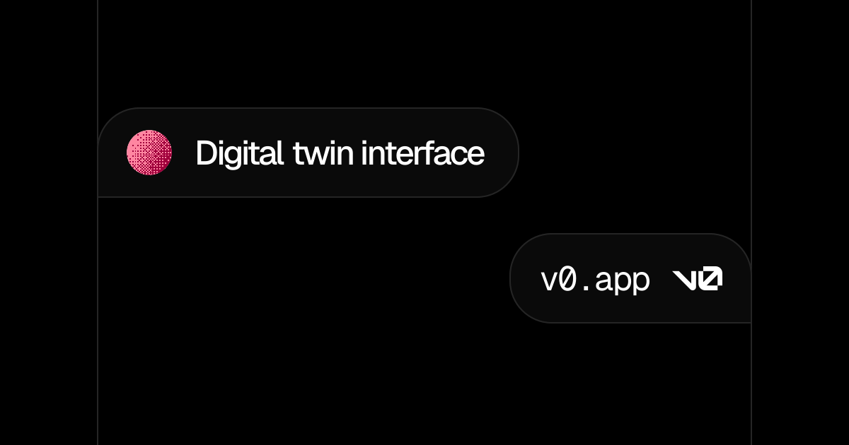 Digital twin interface - v0 by Vercel