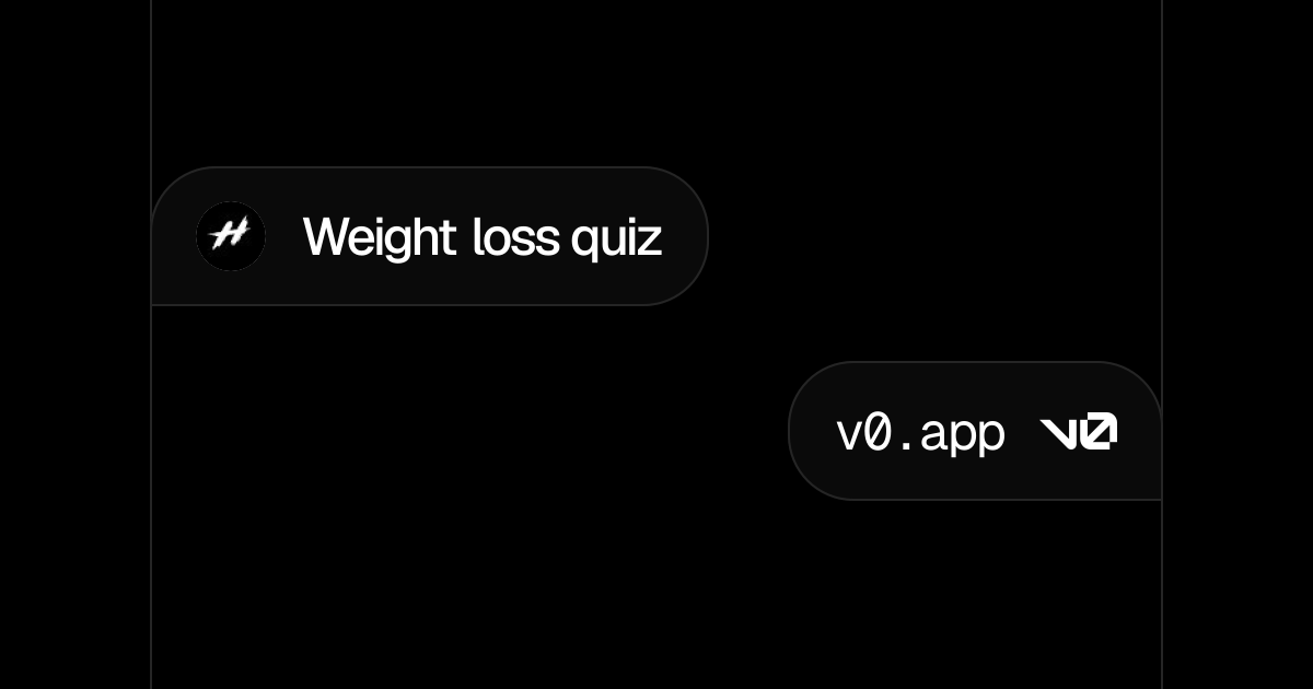 Weight loss quiz - v0 by Vercel