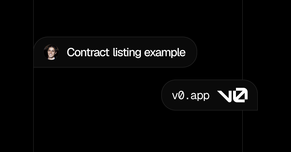Contract listing example - v0 by Vercel