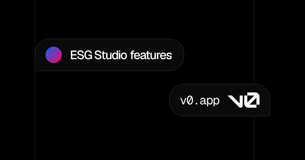 ESG Studio features - v0 by Vercel
