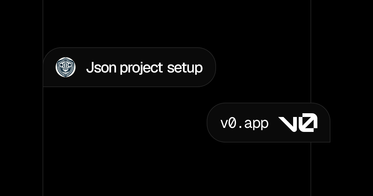 Json project setup - v0 by Vercel