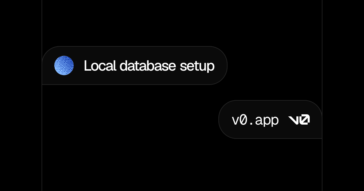 Local database setup - v0 by Vercel