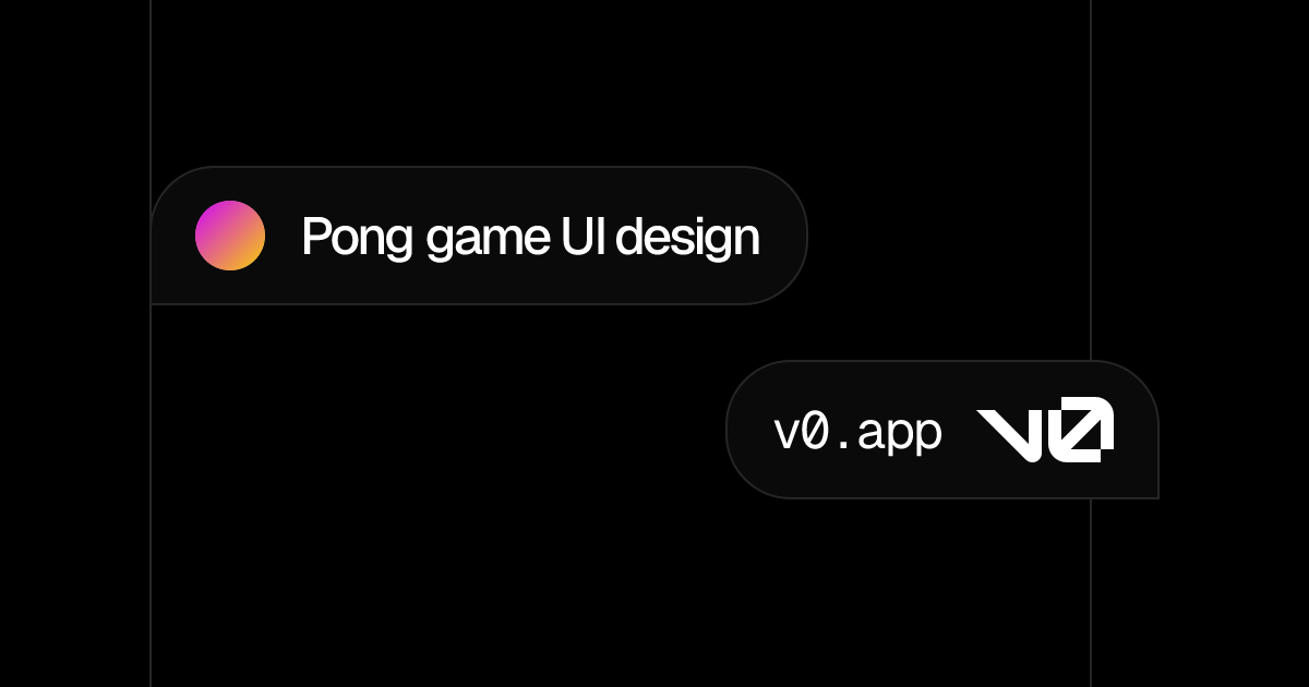Pong game UI design - v0 by Vercel