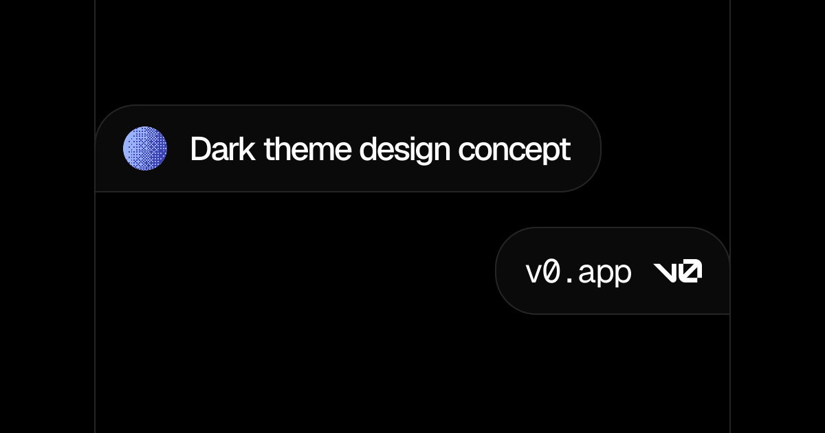 Dark theme design concept - v0 by Vercel