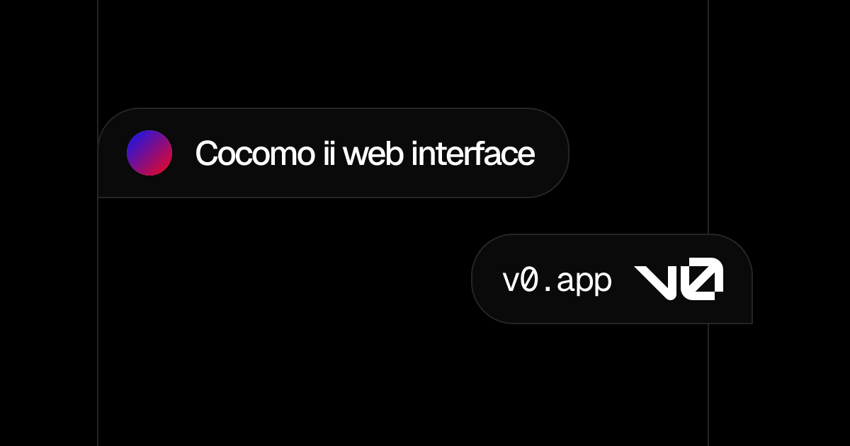 Cocomo ii web interface - v0 by Vercel