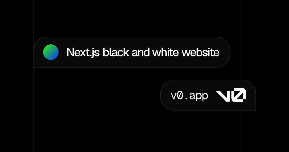 Next.js black and white website - v0 by Vercel