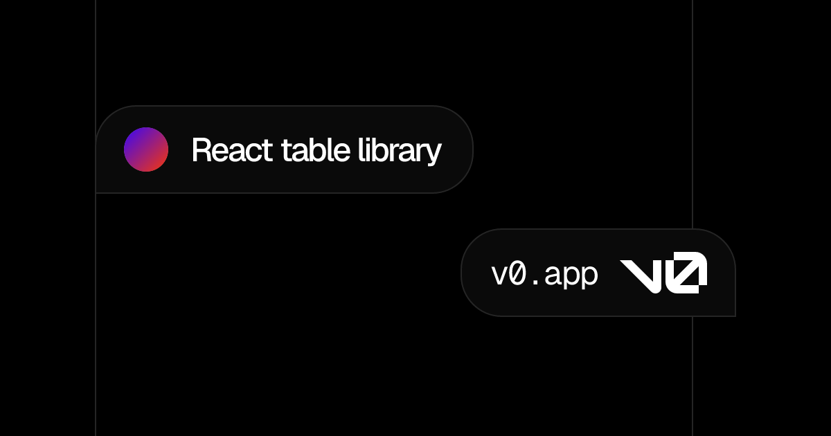 React table library - v0 by Vercel