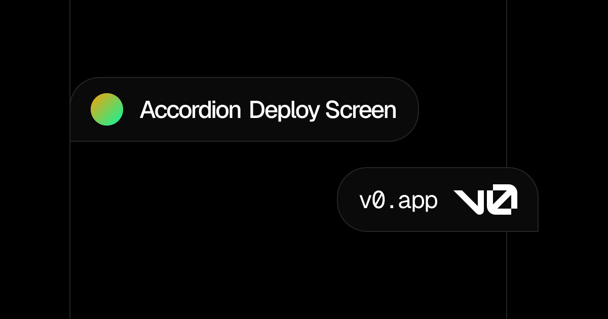 Accordion Deploy Screen - v0 by Vercel