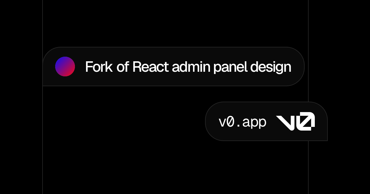 Fork of React admin panel design - v0 by Vercel