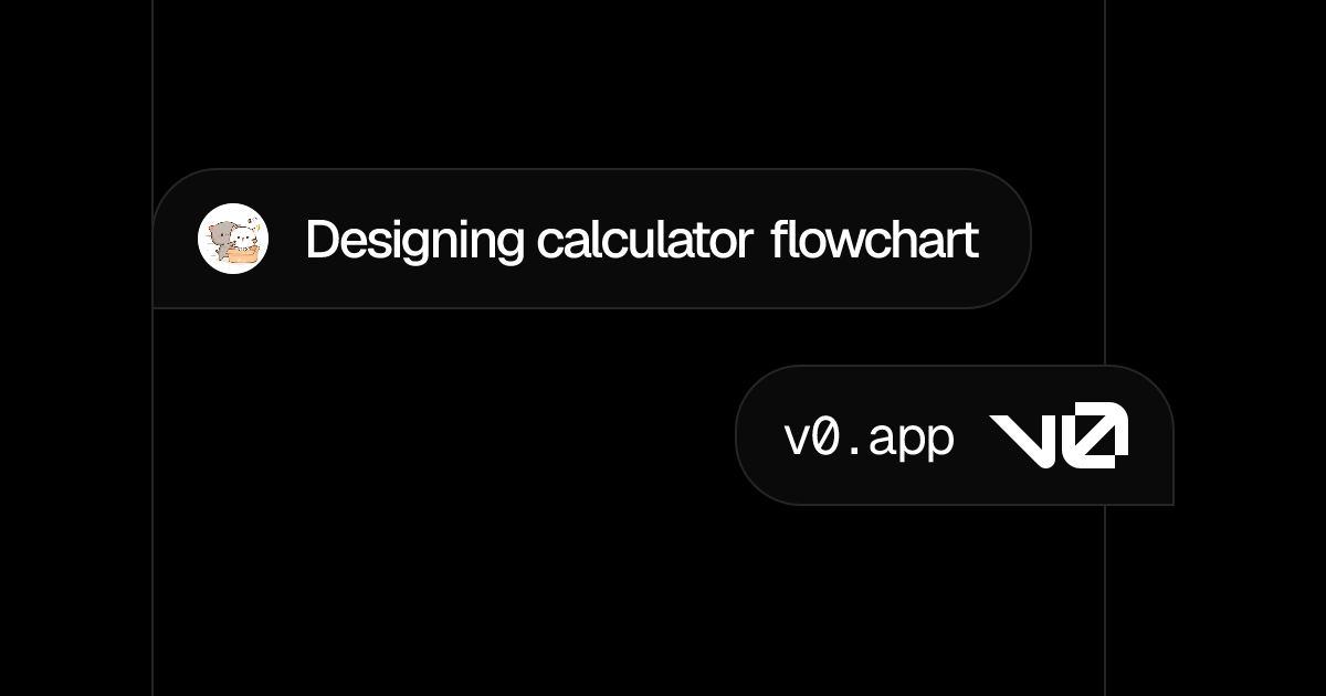 Designing calculator flowchart - v0 by Vercel