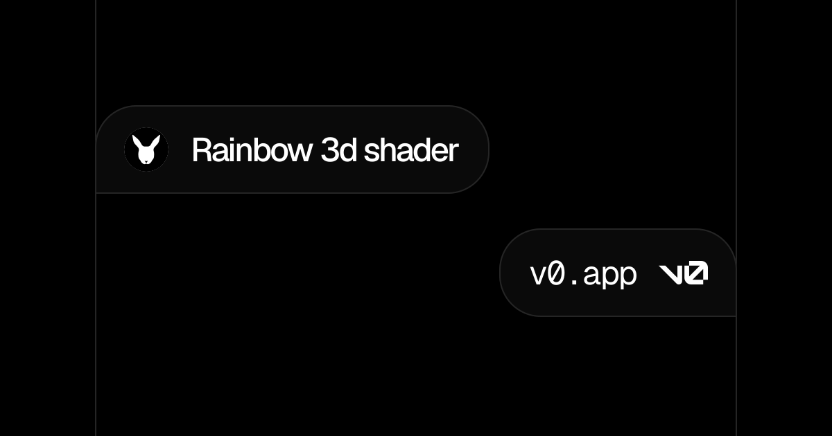 Rainbow 3d shader - v0 by Vercel