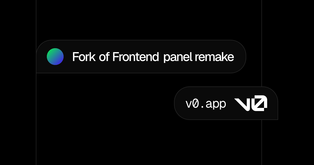 Fork of Frontend panel remake - v0 by Vercel