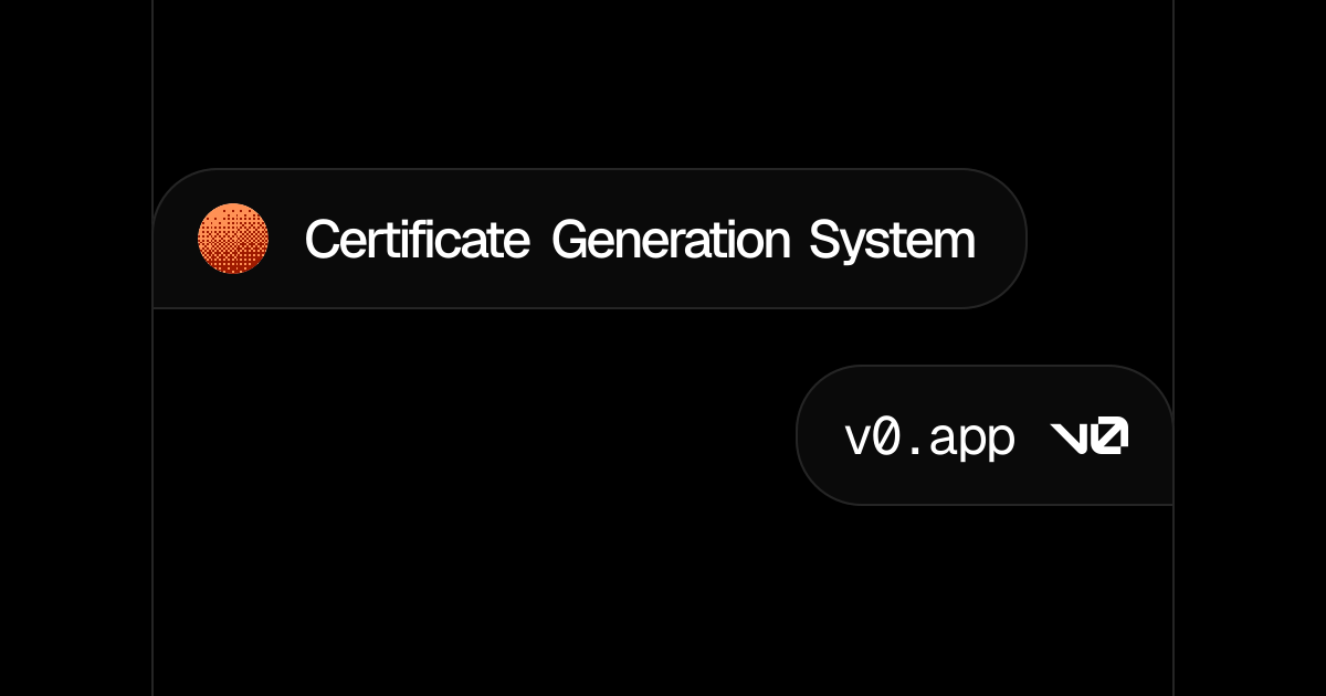 Certificate Generation System - v0 by Vercel